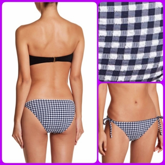 J. Crew | Swim | J Crew Gingham String Bikini Bottom M L | Poshmark